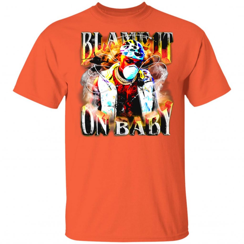 Dababy Merch Blame It On Baby Orange Album Cover T-Shirt - Merchip8