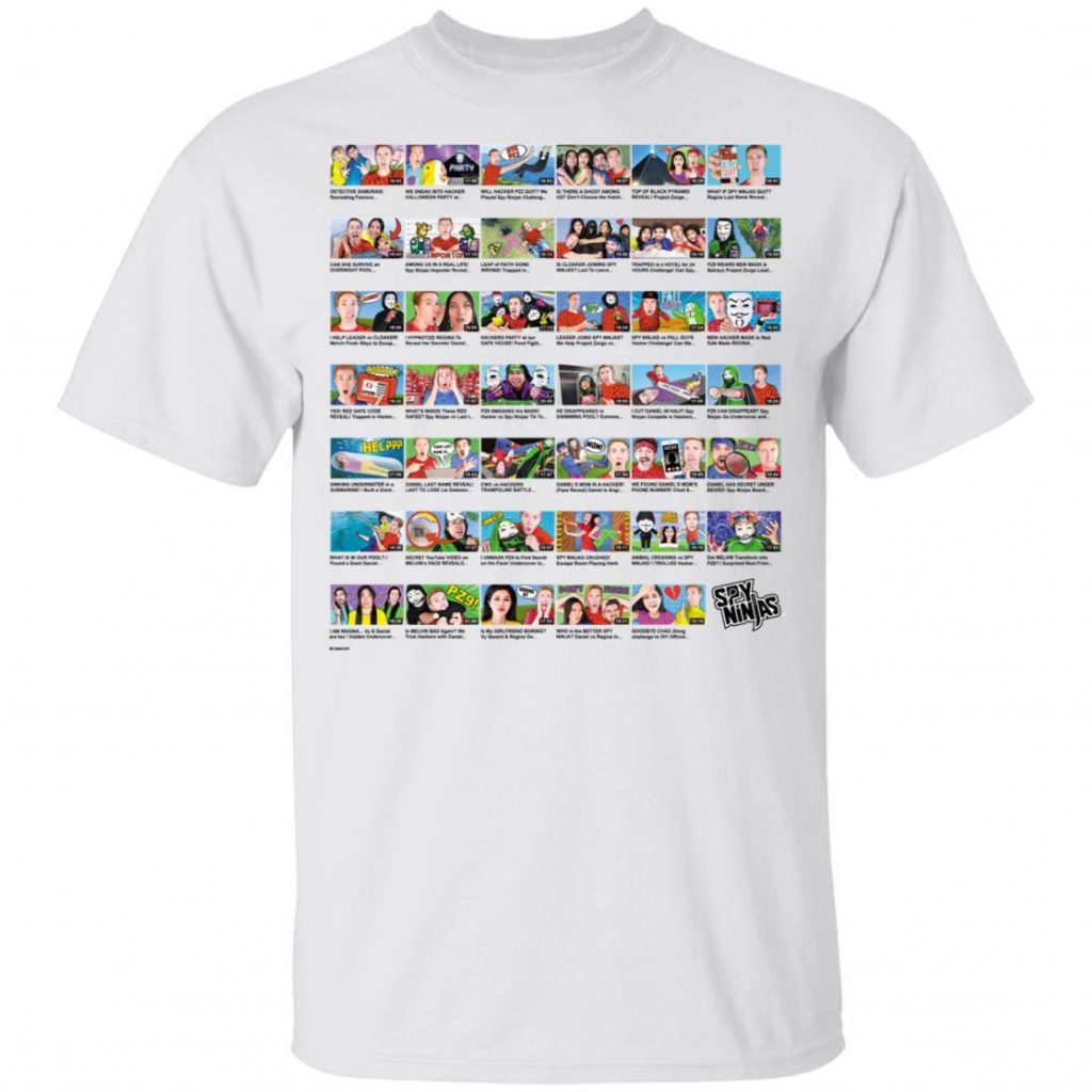 Chad Wild Clay Merch Thumbnails Spy Ninjas Youth Short Sleeve White T ...